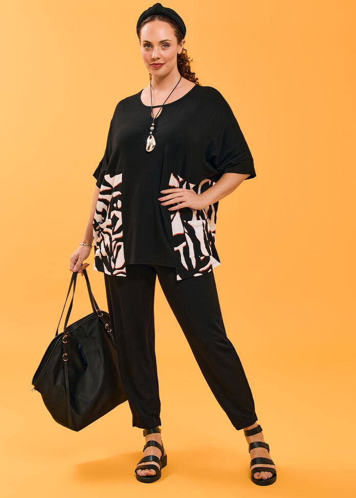 Shop Plus Size Pocket Natural Tunic, Black | Taking Shape NZ