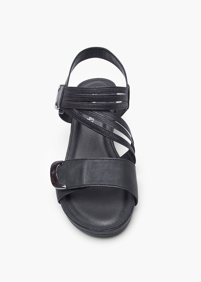 Shop Black Flex Comfort Wedge Sandal | Comfortable Shoes | Taking Shape NZ