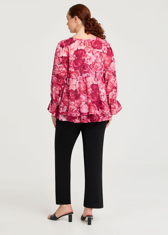 Shop Plus Size Floral Bouquet Chiffon Top, Floral | Taking Shape NZ