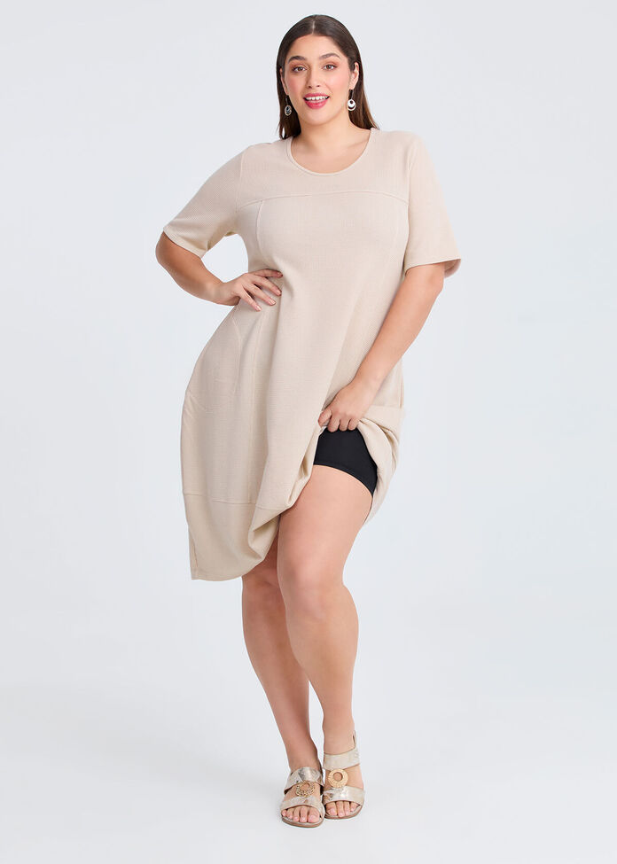 Shop Plus Size Waffle Tulip Dress, Brown | Taking Shape AU