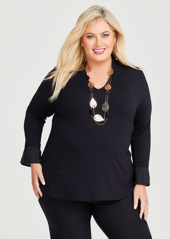 Shop Plus Size Bamboo Centre Stage Top, Black | Taking Shape AU