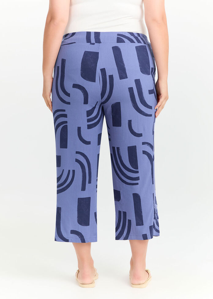 Shop Plus Size Button Hem Natural Crop Pant, Blue | Taking Shape AU