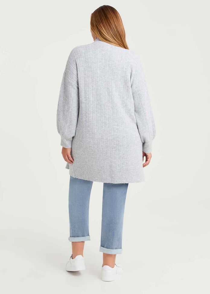 Shop Plus Size Ribbed Pocket Cardigan, Black | Taking Shape AU