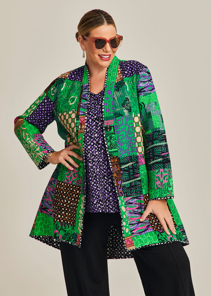 Shop Plus Size Merryl Reversible Quilt Jacket, Multi | Taking Shape UK