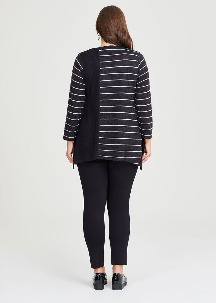 Shop Plus Size Stripe Spliced Snug Top, Black | Taking Shape AU