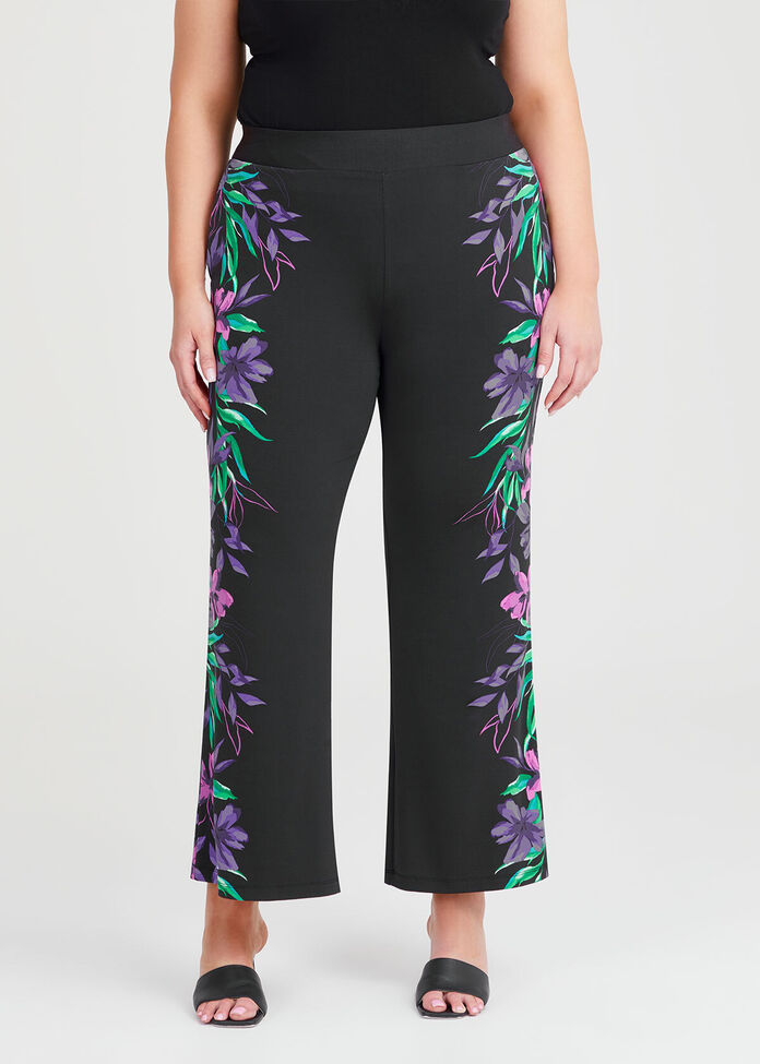Shop Plus Size Grace Floral Wide Leg Pant, Black | Taking Shape AU