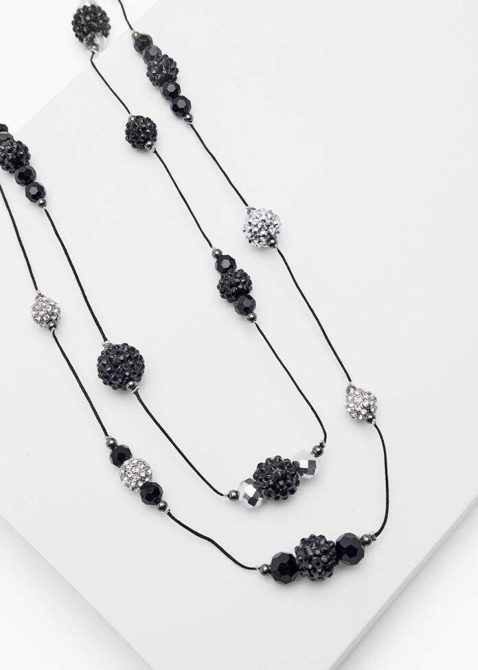 Shop Layered Crystal Necklace in Black | Accessories | Taking Shape AU