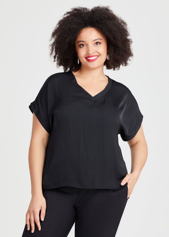 Plus Size Women's Luxe Black Bamboo Elevated Top | Taking Shape AU