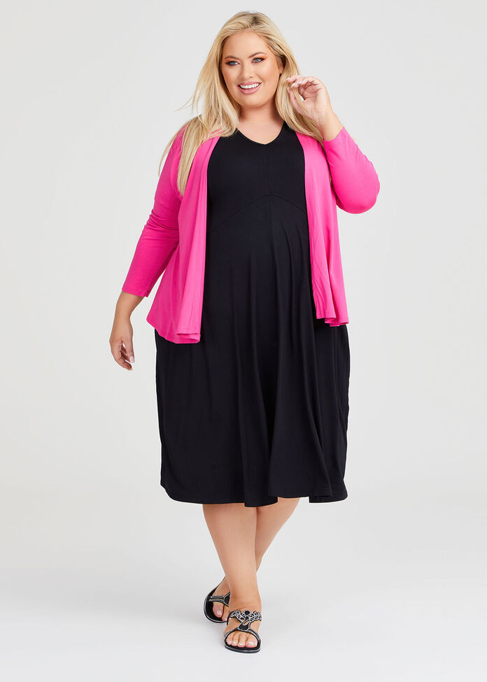 Shop Plus Size Drape Bamboo Crop Cardigan, Red | Taking Shape AU