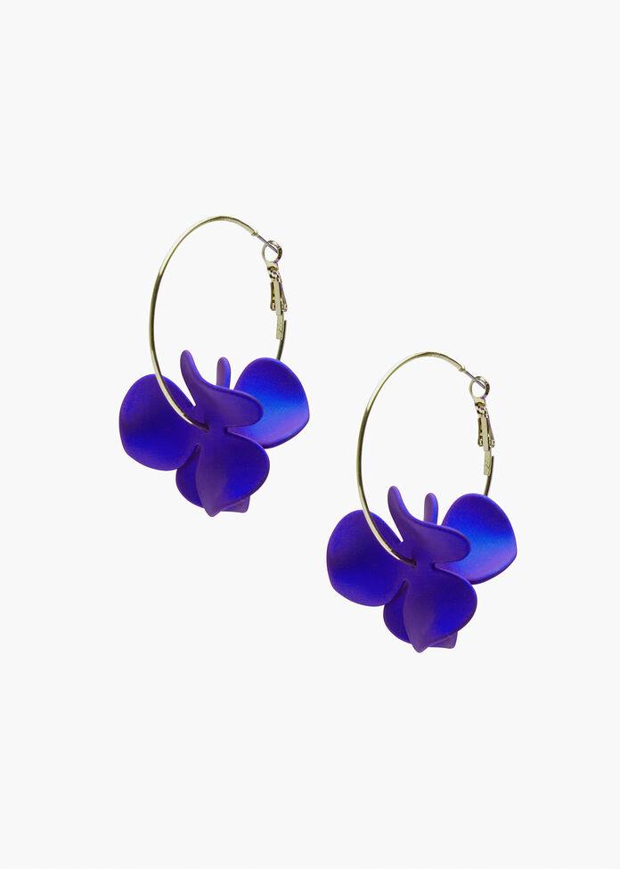 Shop Petal Drop Hoop Earrings in Blue | Accessories | Taking Shape AU
