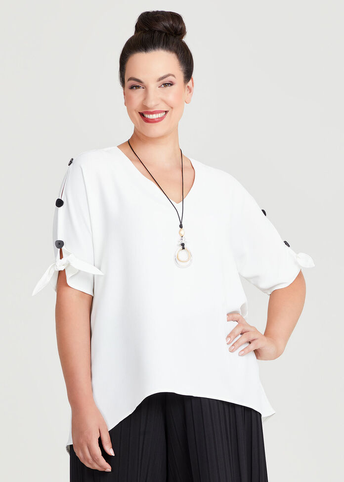 Shop Plus Size Ricotta Split Sleeve Work Top, White | Taking Shape AU