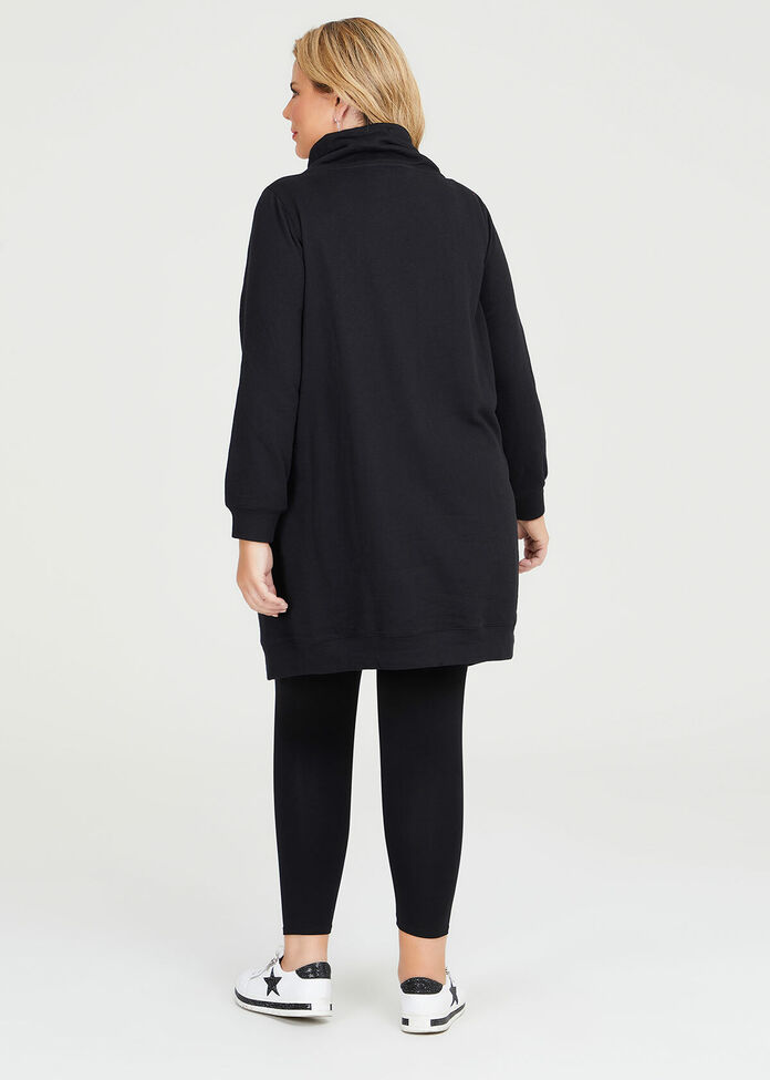 Shop Plus Size Cowl Pocket Sweat Dress, Black | Taking Shape AU