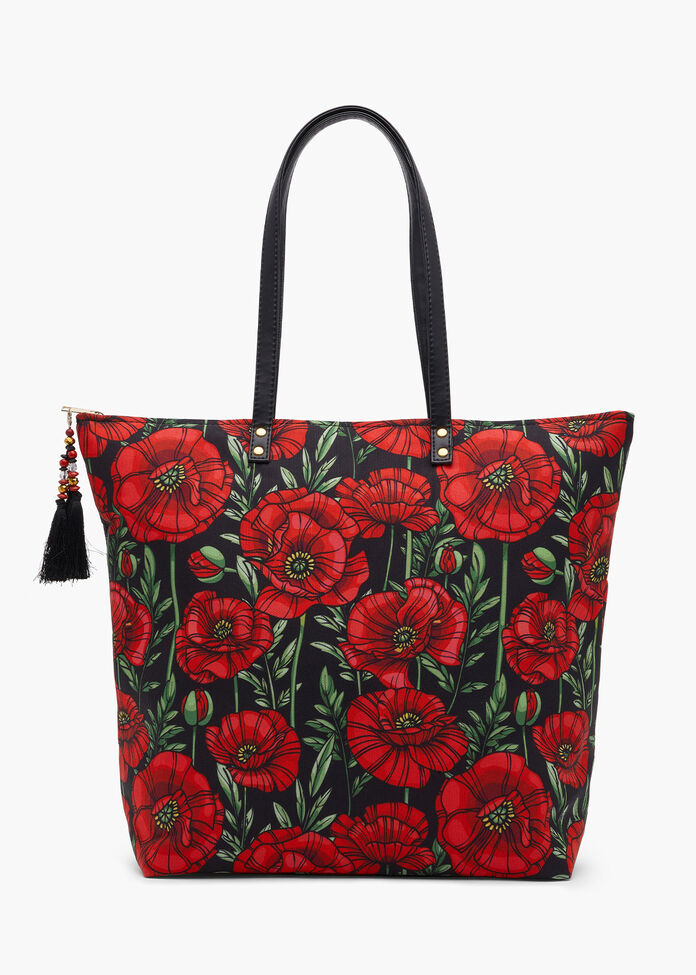 Shop Poppy Print Tote Bag in Red | Accessories | Taking Shape AU