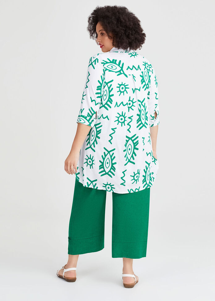 Plus Size Natural Mythical Shirt White & Green | Taking Shape AU