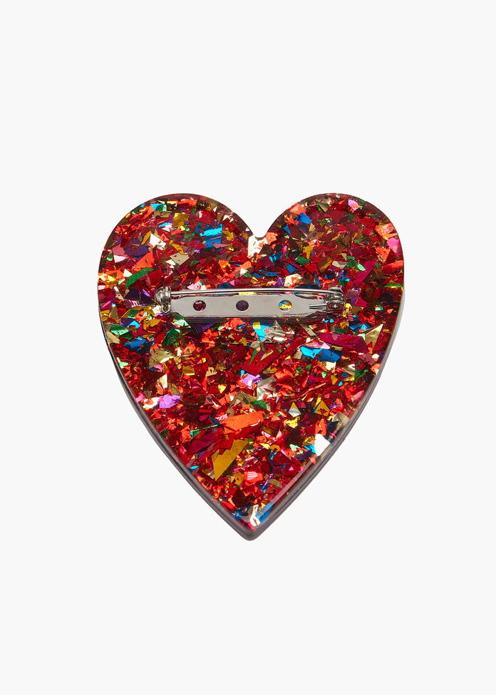 Shop Love Heart Glitter Brooch in Red | Accessories | Taking Shape AU