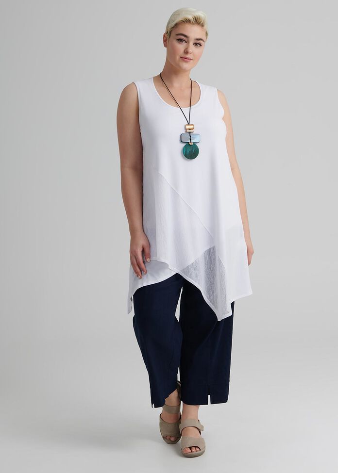 Shop Plus Size Linen Oasis Crop Pant in White | Taking Shape IL