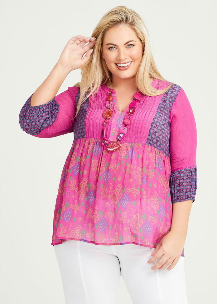Shop Plus Size Natural Ibiza Top, Multi | Taking Shape AU