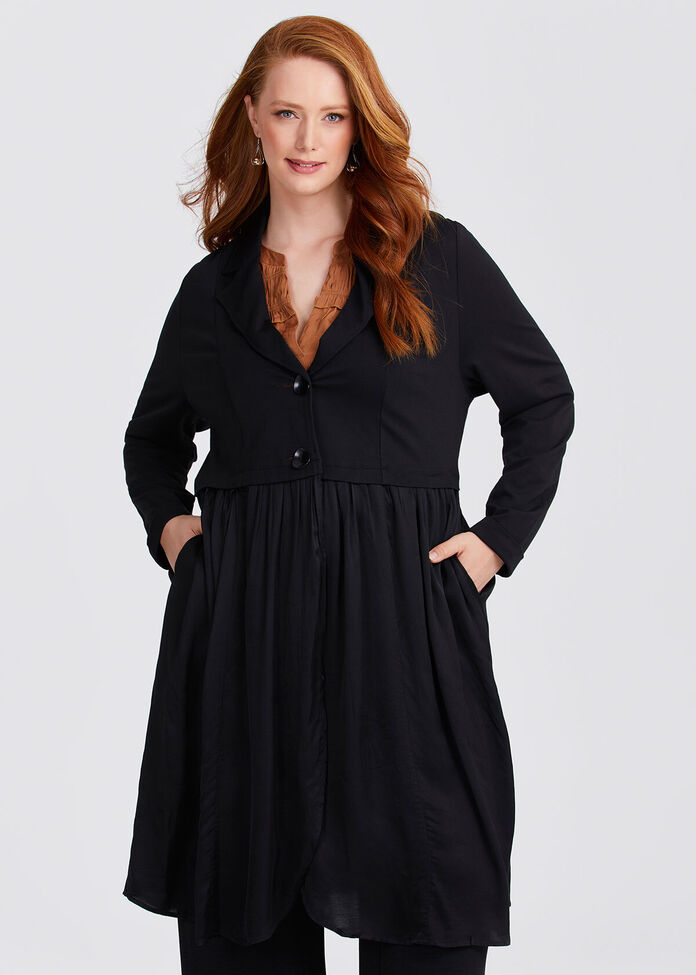 Shop Plus Size Bamboo Ponte Satin Jacket, Black | Taking Shape AU