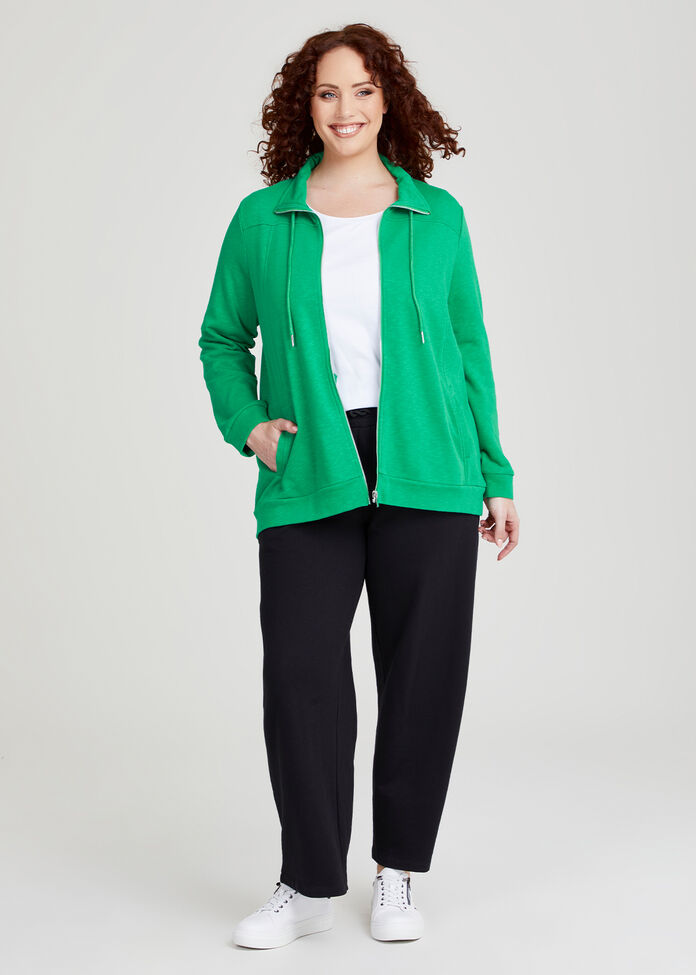 Shop Plus Size Funnel Neck Active Jacket in Green | Taking Shape AU