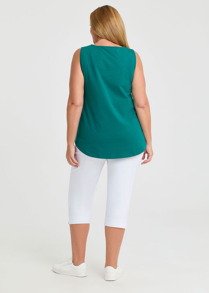Shop Plus Size Good Earth Australian Cotton Element Tank, Green ...