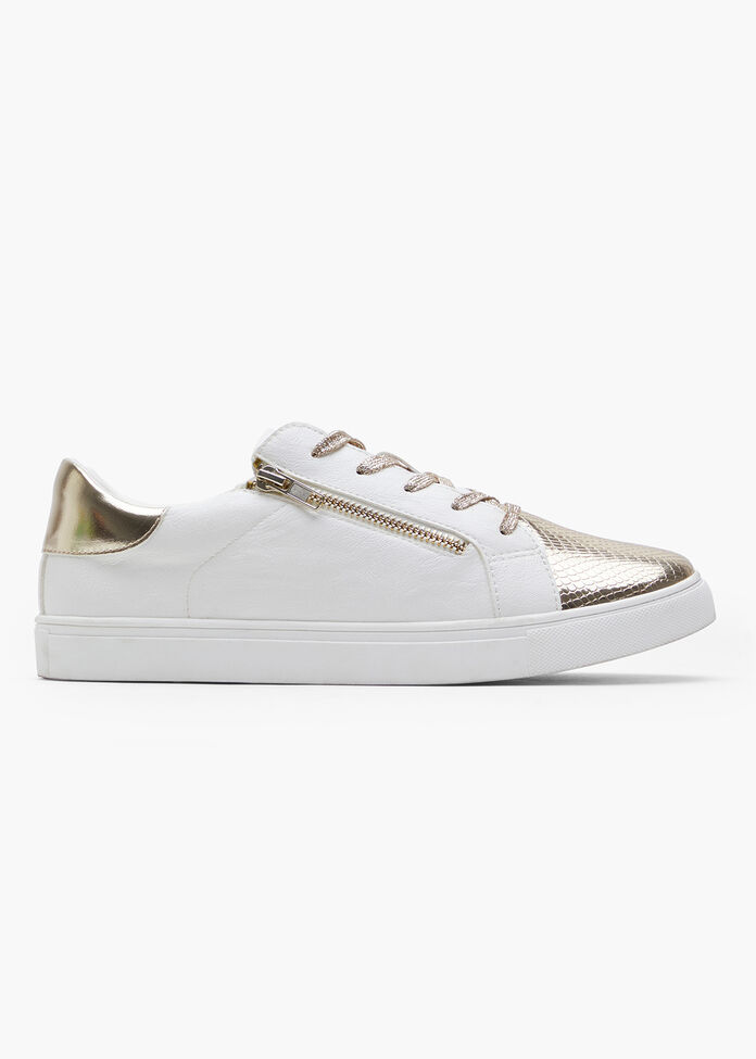 Shop White Combo Side Zip Sneaker | Comfortable Shoes | Taking Shape AU