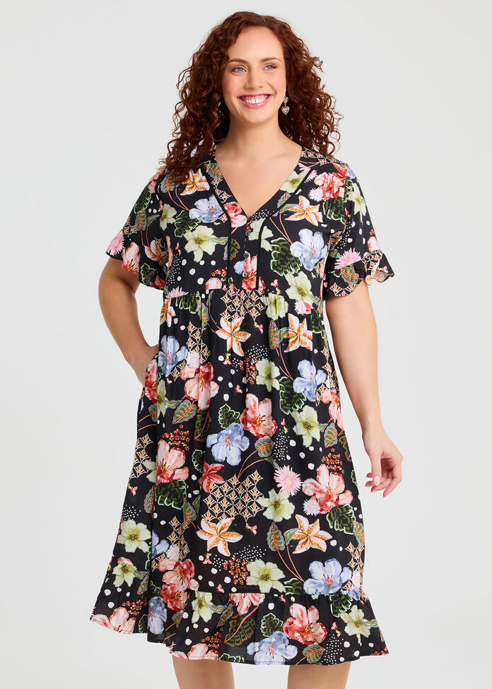 Shop Plus Size Natural Getaway Floaty Dress, Floral | Taking Shape AU
