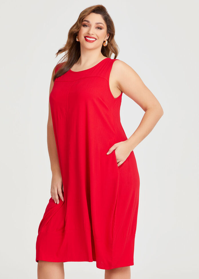 Shop Plus Size Natural Amaze Midi Dress, Red | Taking Shape AU