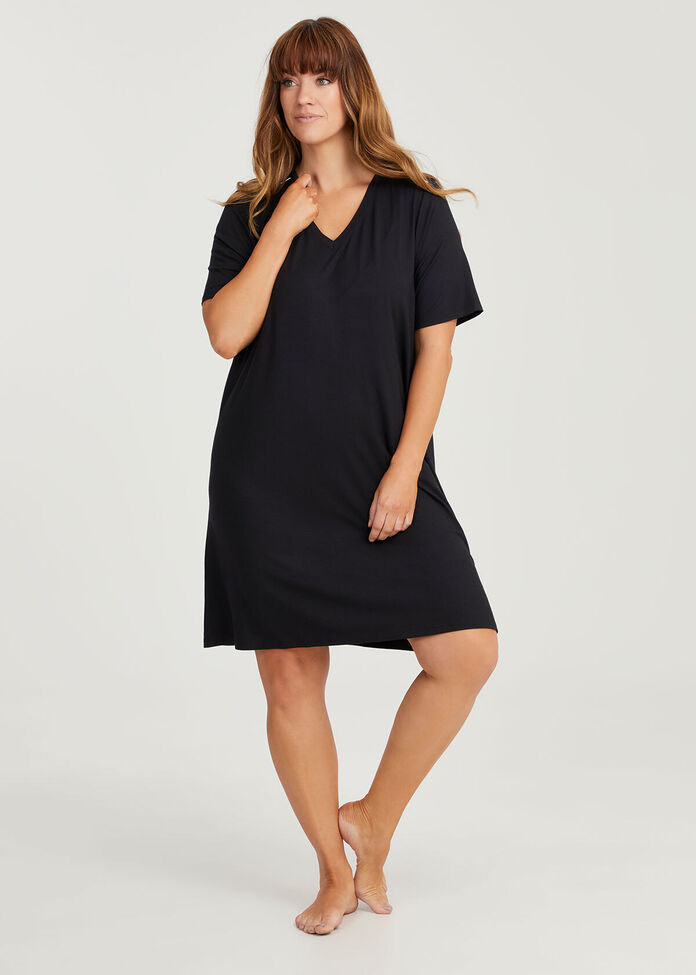 Shop Plus Size Modal Soft Touch Nightie, Black | Taking Shape AU