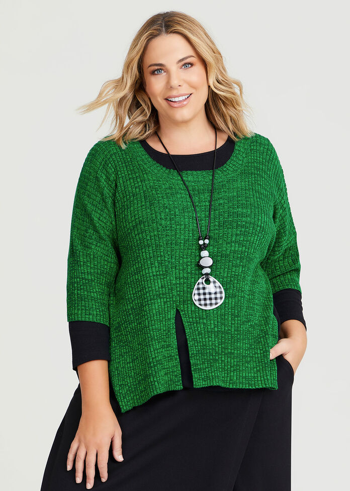 Shop Plus Size Envy Rib Cotton Blend Jumper, Green | Taking Shape NZ