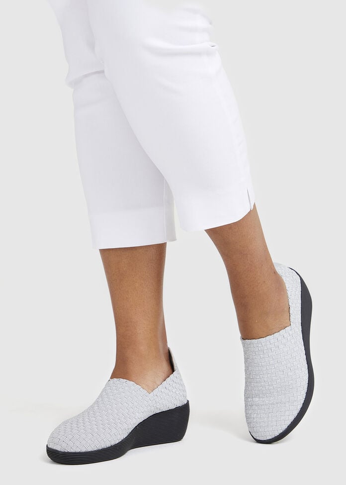 Shop Silver Woven Stretch Wedge | Comfortable Shoes | Taking Shape AU