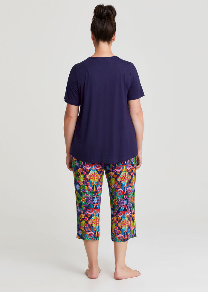 Shop Plus Size Flamingo Love Pyjama Top, Blue | Taking Shape AU