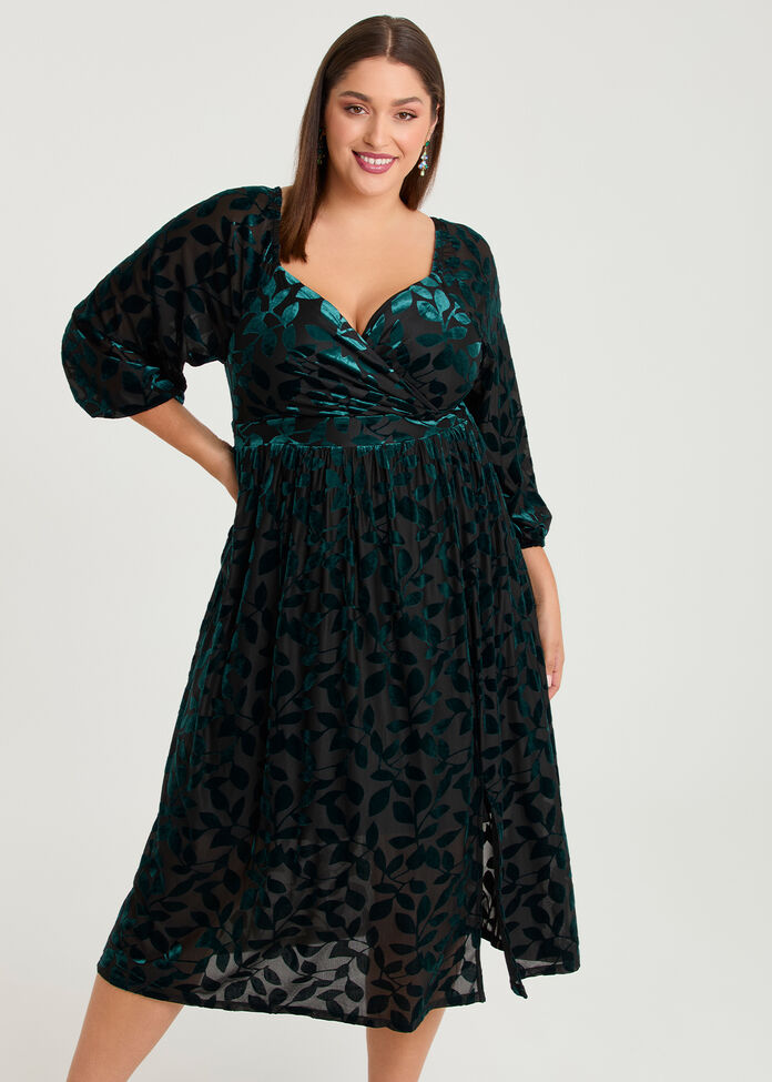 Shop Plus Size Vivi Burnout Velvet Evening Dress, Green | Taking Shape AU