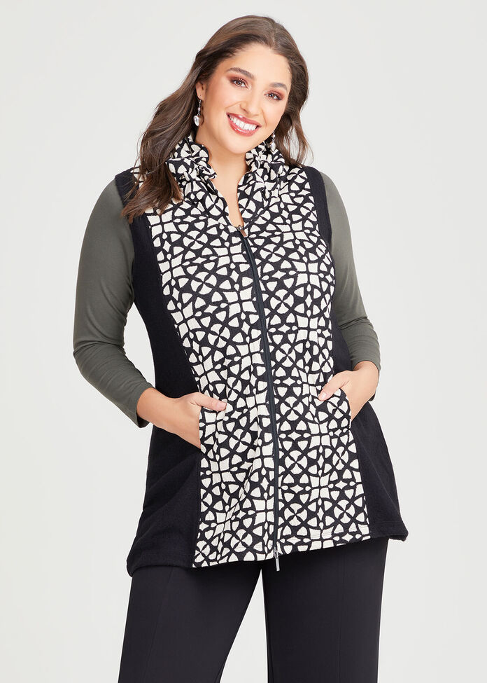 Shop Plus Size Spliced Snug & Jacquard Vest, Black | Taking Shape AU