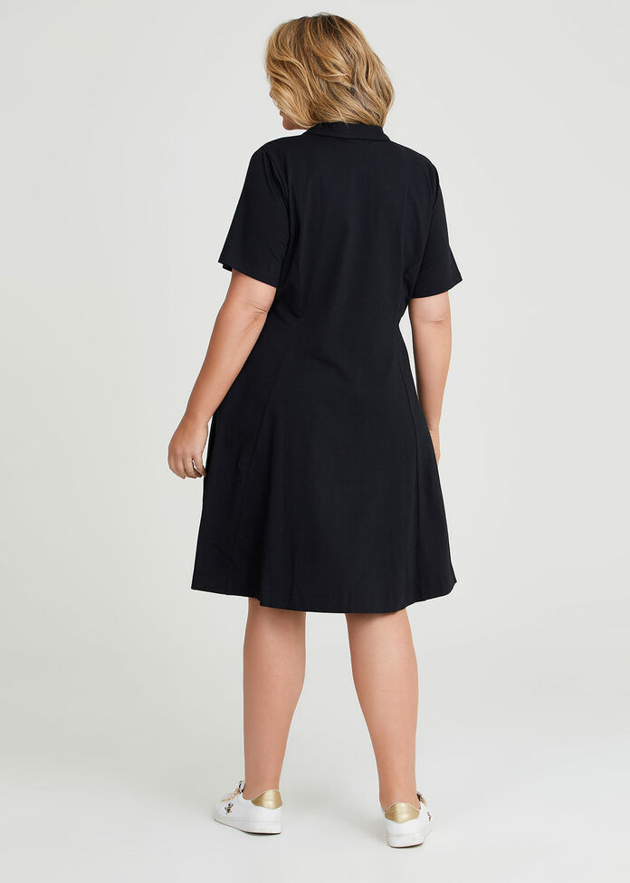 Shop Plus Size Cotton Polo Dress, Blue | Taking Shape AU