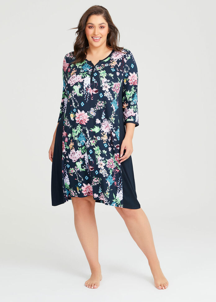 Shop Plus Size Bamboo Crane Print Nightie, Multi | Taking Shape AU