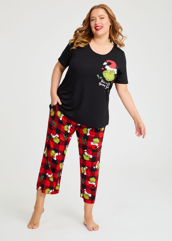 Shop Plus Size The Grinch Pyjama Top in Black | Taking Shape SE