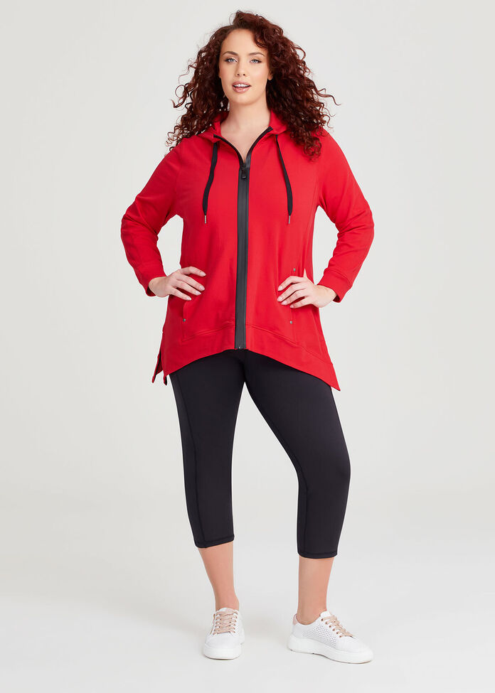 Shop Plus Size Active Asymmetric Hem Jacket, Red | Taking Shape NZ