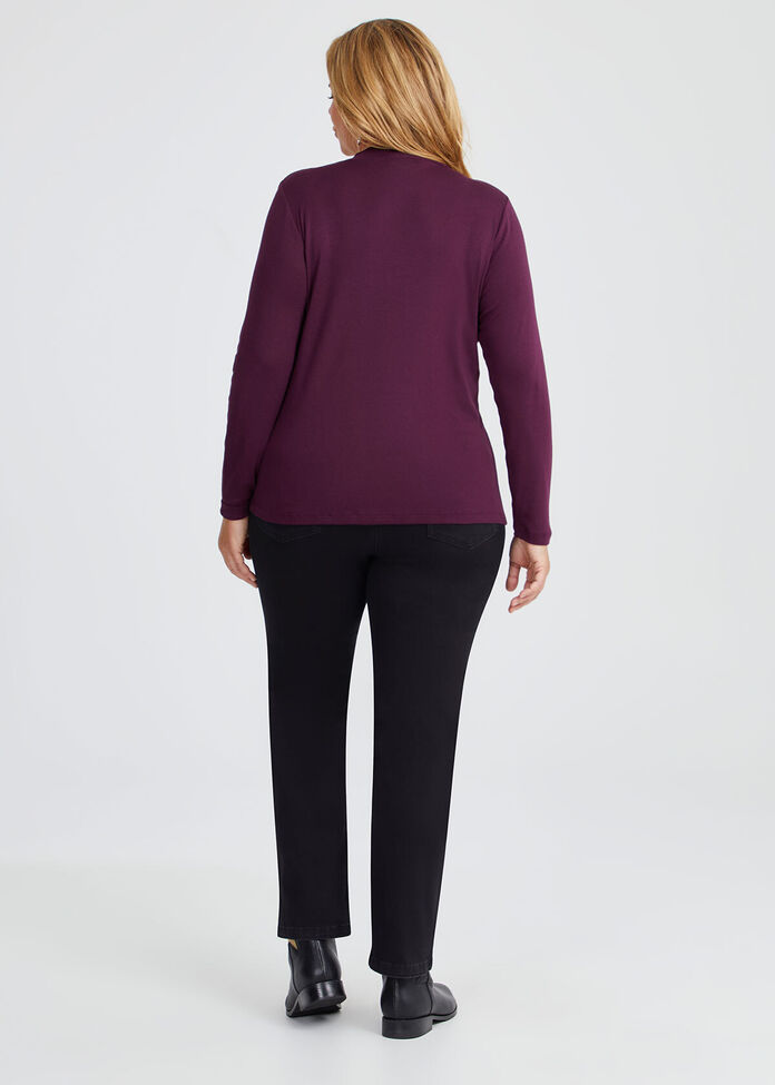 Shop Plus Size Pima Cotton Blend Mock Neck Top, Purple | Taking Shape NZ