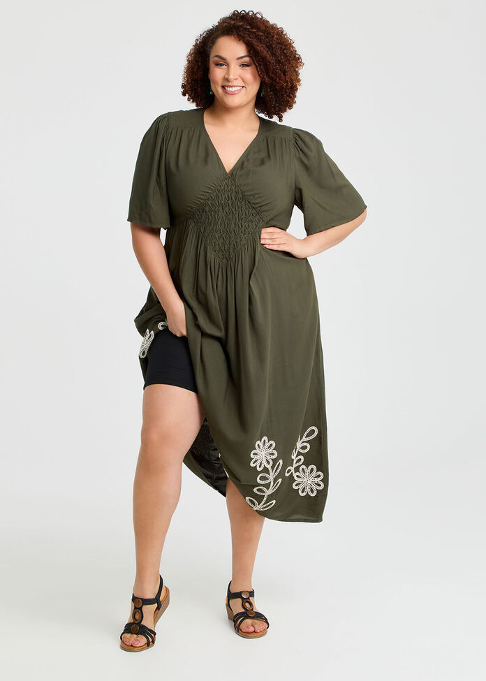 Shop Plus Size Natural Resort Maxi Dress, Green | Taking Shape AU