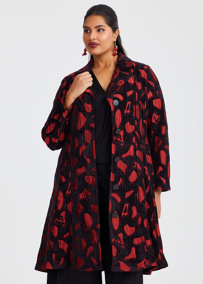 Shop Plus Size Opulent Chenille Opera Coat, Red | Taking Shape NZ