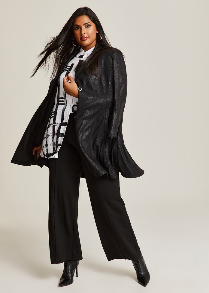 Shop Plus Size Coated Luna Longline Jacket, Black | Taking Shape AU