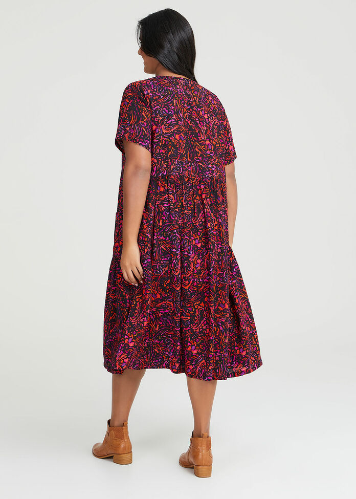 Shop Plus Size Natural Abstract Print Dress in Multi | Taking Shape AU
