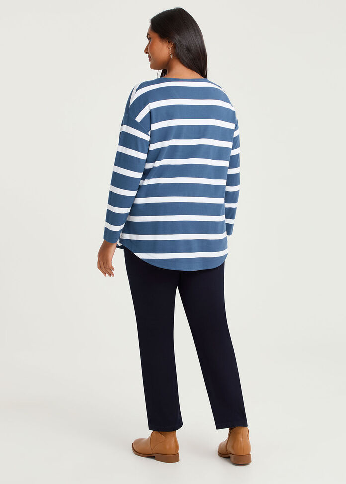 Shop Plus Size Bamboo Ponte Stripe Top, Multi | Taking Shape AU
