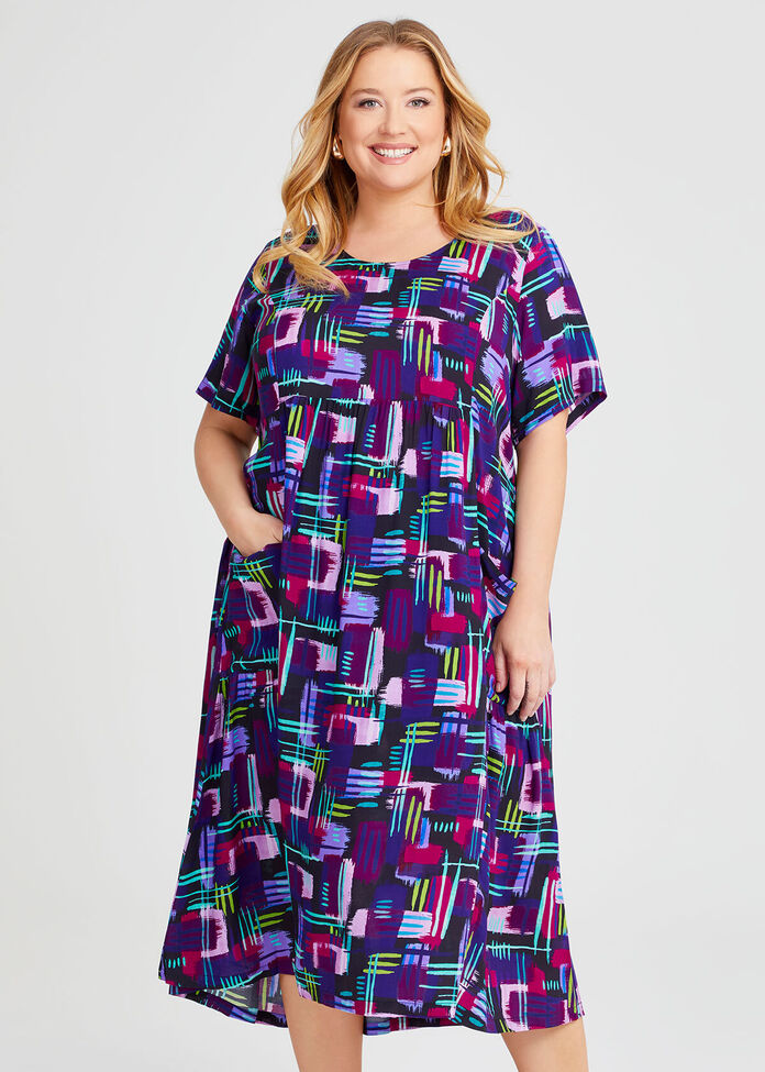 Shop Plus Size Natural Pocket Midi Dress, Multi | Taking Shape AU