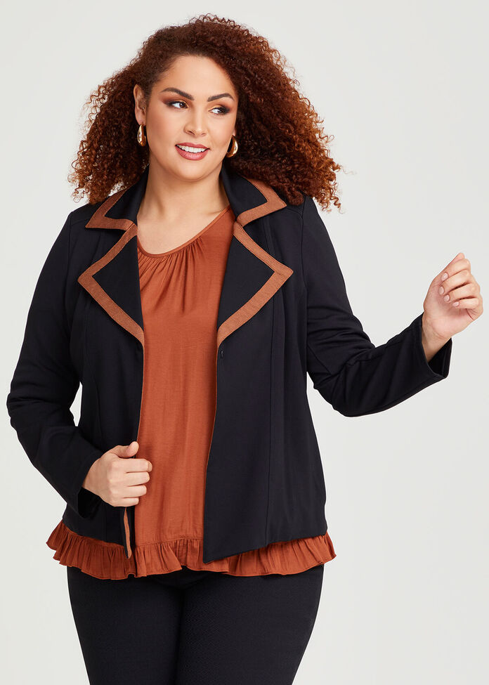 Shop Plus Size Bamboo Ponte Element Jacket In Black Taking Shape Nz
