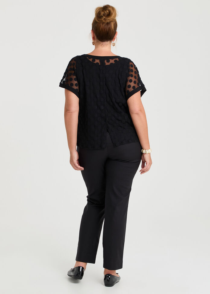 Shop Plus Size Velour Spot Mesh Overtop, Black | Taking Shape NZ