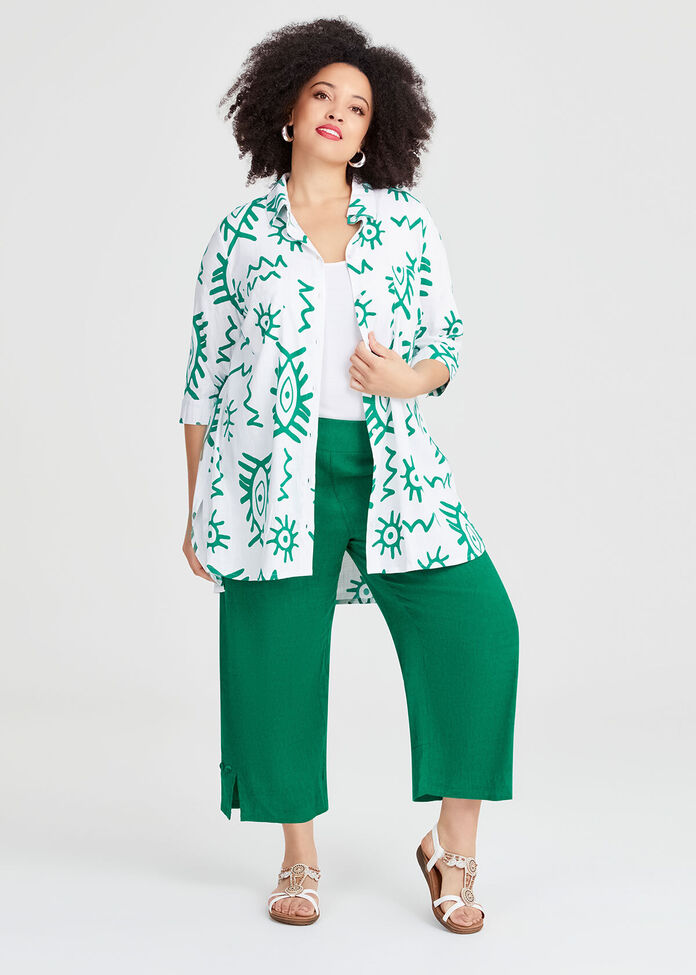 Plus Size Natural Mythical Shirt White & Green | Taking Shape AU