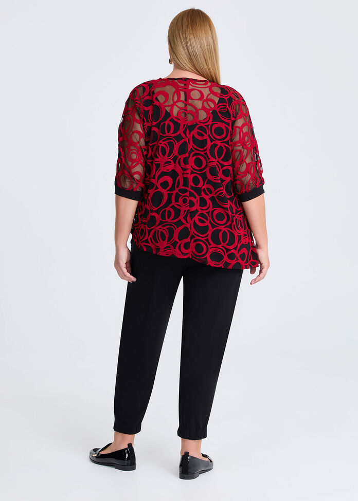 Shop Plus Size Burnout Lattice Mesh Overtop, Red | Taking Shape AU