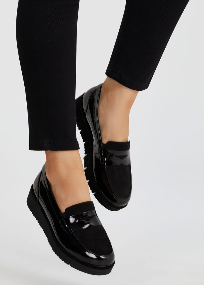 Shop Black Patent Wedge Loafer | Comfortable Shoes | Taking Shape NZ