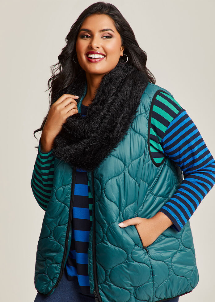 Shop Plus Size Weekend Quilted Puffer Vest, Green | Taking Shape NZ